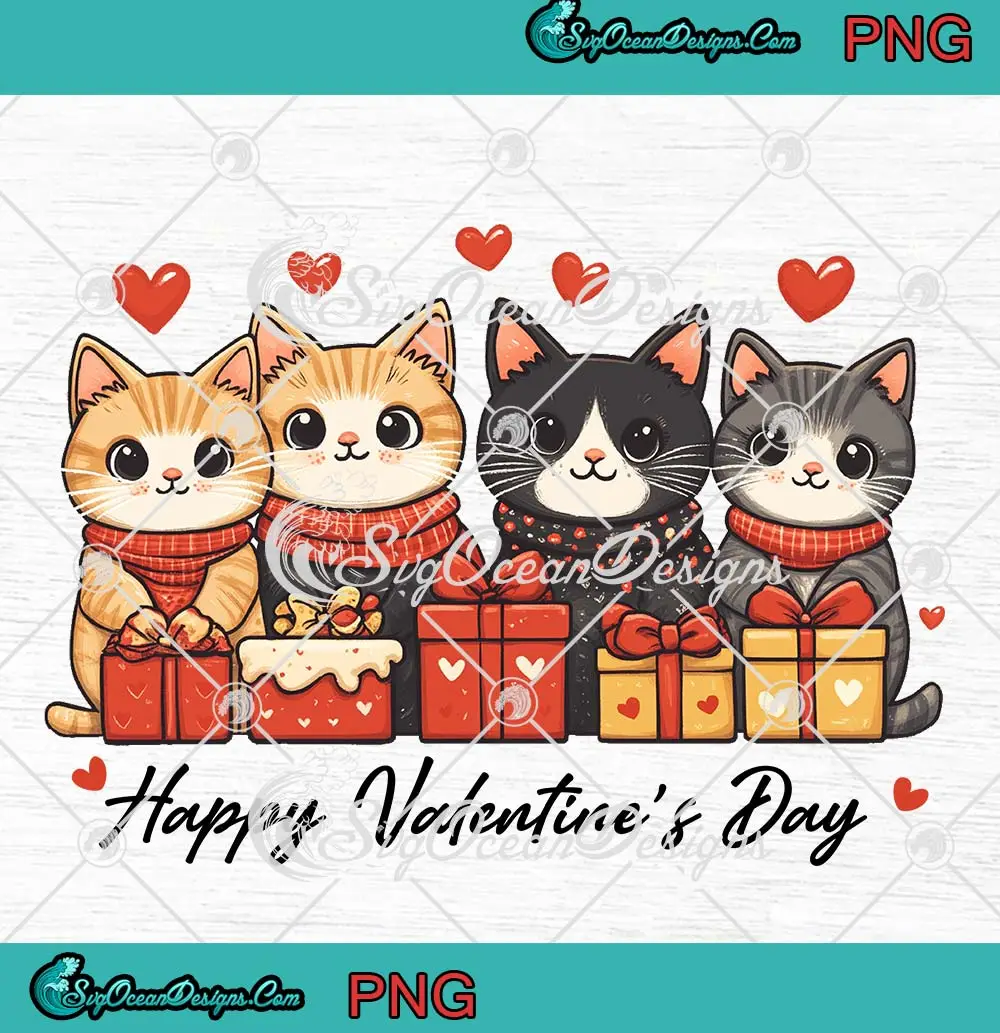 Cute Cats Valentine Gifts PNG - Happy Valentine's Day PNG Clipart ...