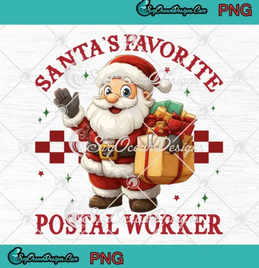 Santa's Favorite Postal Worker PNG - Christmas Postal Holiday Gift PNG ...