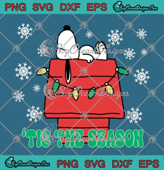 Snoopy 'Tis The Season SVG - Peanuts Christmas Festive SVG PNG, Cricut File