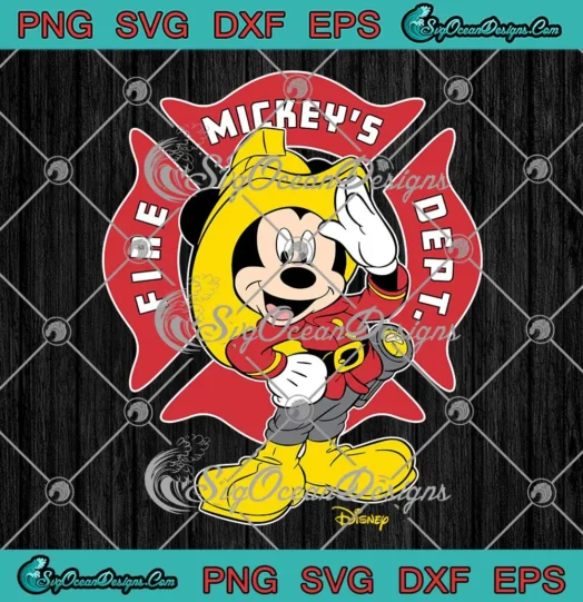 Disney Firefighter Mickey SVG - Fire Mickey's Dept SVG PNG, Cricut File
