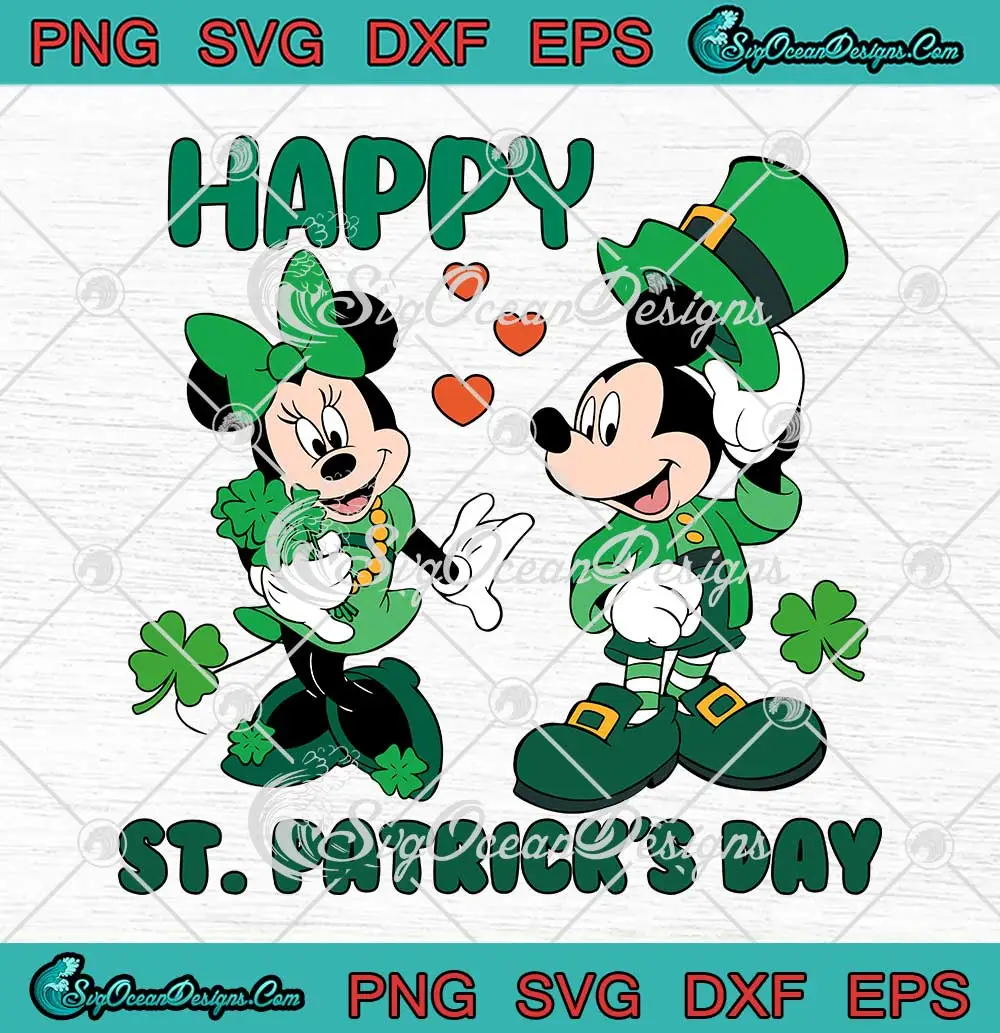 Disney Leprechaun Mickey Minnie SVG - Happy St. Patrick's Day SVG PNG ...