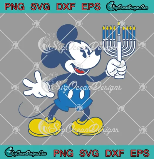 Disney Mickey Hanukkah Menorah SVG - Happy Hanukkah Holiday SVG PNG ...
