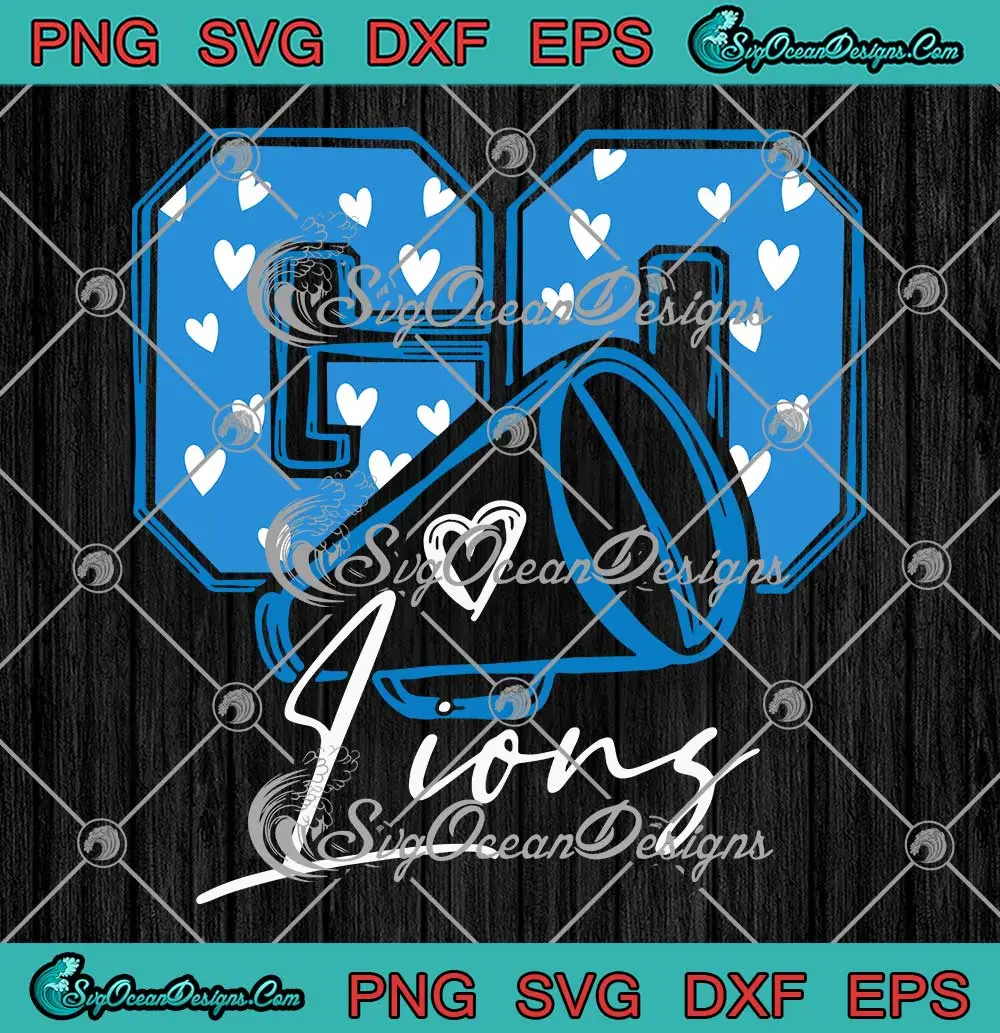 Go Cheer Lions Leopard SVG - Go Detroit Lions Football SVG PNG, Cricut File
