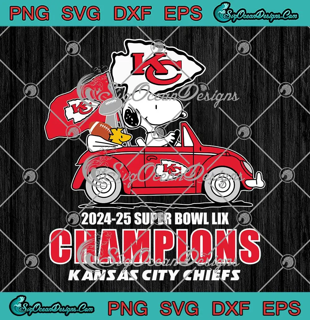 2024-25 Super Bowl LIX Champions SVG - Snoopy Kansas City Chiefs SVG PNG, Cricut File