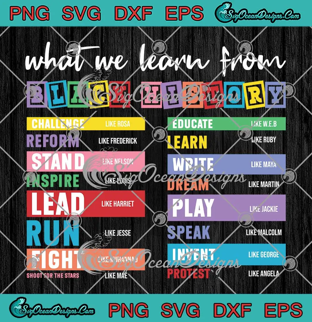 Colorful What We Learn SVG - From Black History SVG - Black History Month SVG PNG, Cricut File