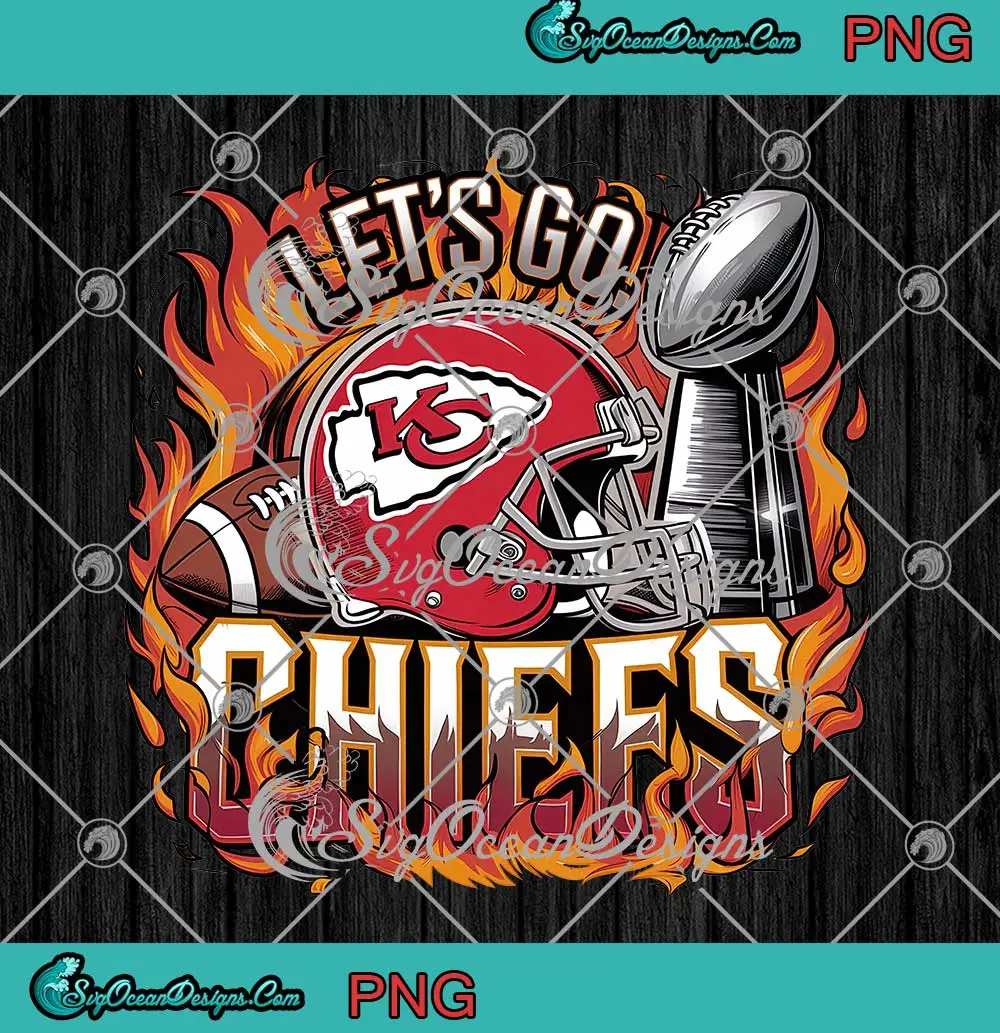 Let's Go Chiefs Football Helmet PNG - KC Chiefs Super Bowl LIX PNG Clipart, Digital Download
