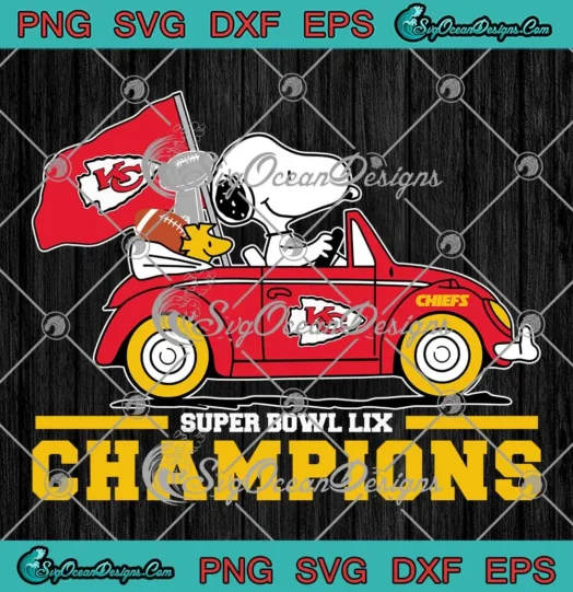 Snoopy Super Bowl LIX Champions SVG - Kansas City Chiefs 2025 SVG PNG, Cricut File