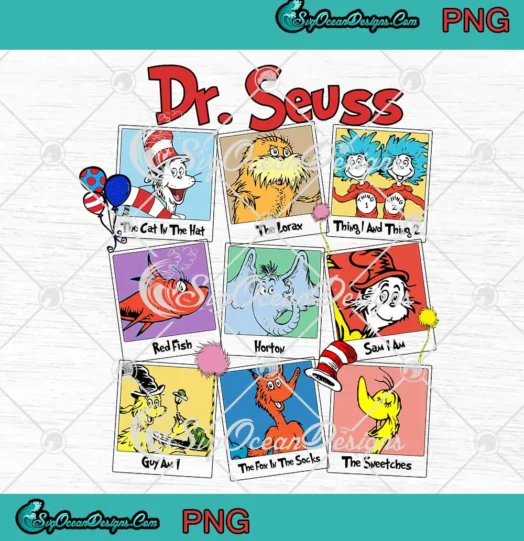 Dr. Seuss Cartoon Characters PNG - The Cat In The Hat The Lorax PNG ...