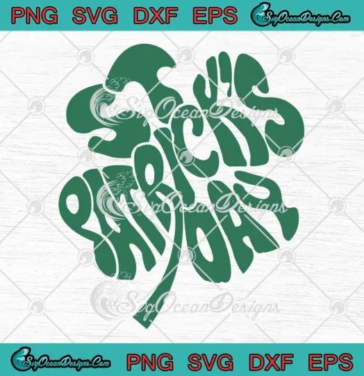 Irish Shamrock Word Art SVG - Happy St. Patrick's Day SVG PNG, Cricut File