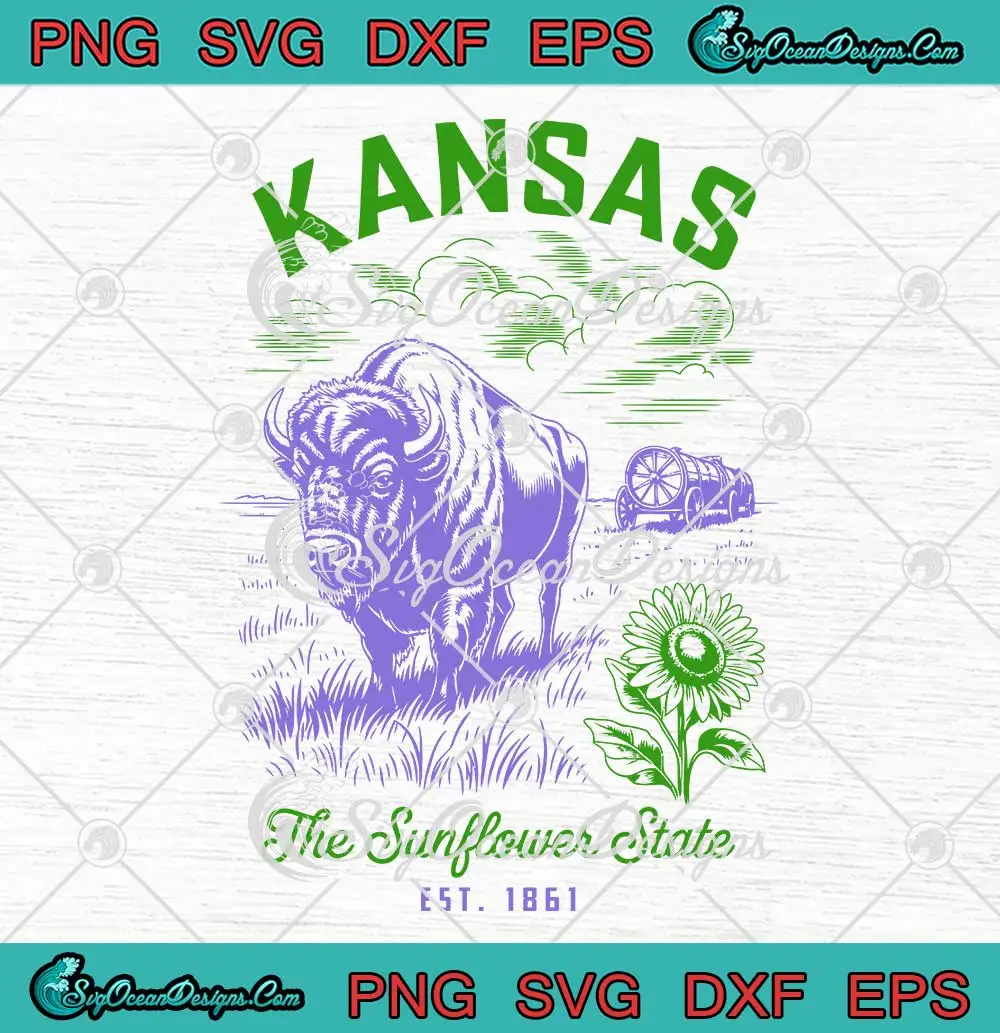 Kansas The Sunflower State SVG - USA America State Pride SVG PNG ...