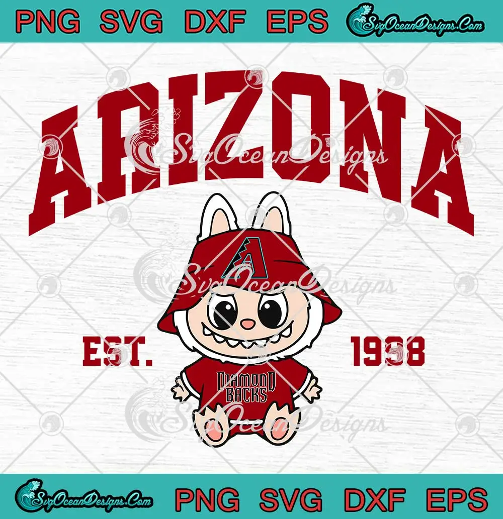 Labubu Arizona Diamondbacks SVG - Cute Labubu Monster Baseball SVG PNG ...