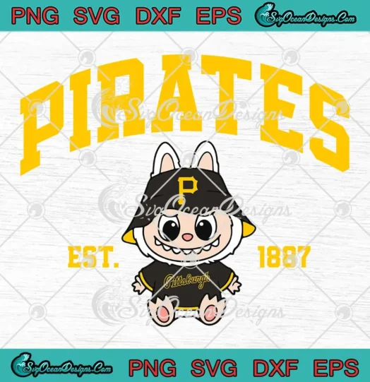 Labubu Pittsburgh Pirates SVG - Cute Labubu Monster Baseball SVG PNG ...