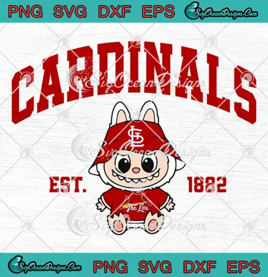 Labubu St. Louis Cardinals SVG - Cute Labubu Monster Baseball SVG PNG ...