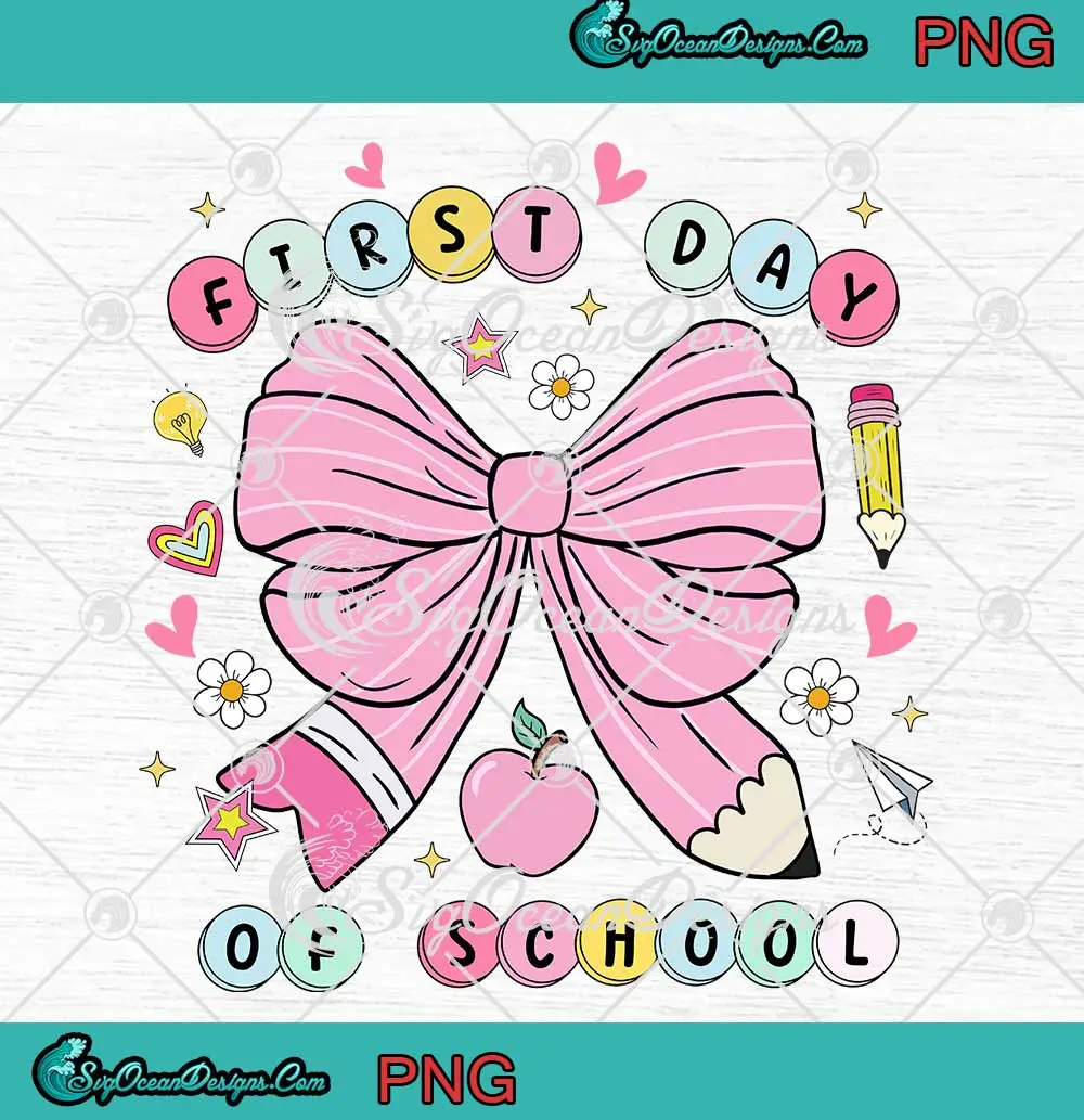 Preppy First Day Of School PNG - Coquette Bow Teacher PNG Clipart ...