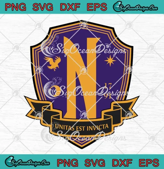 Wednesday Nevermore Academy Crest SVG - Gothic School Emblem 1791 SVG ...